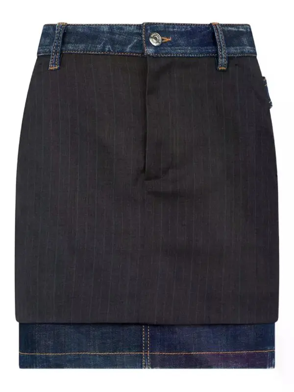 Dsquared2 Striped Midi Skirt - Black