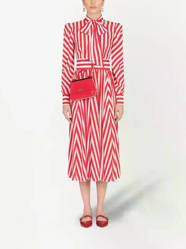 Dolce & Gabbana Candy Stripe Silk Shirt Dress