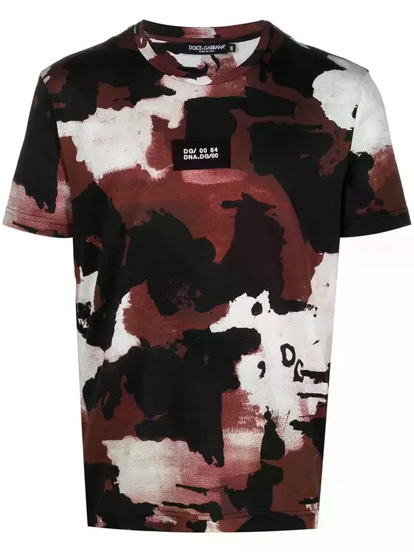 Dolce & Gabbana Camouflage Print Cotton T-shirt
