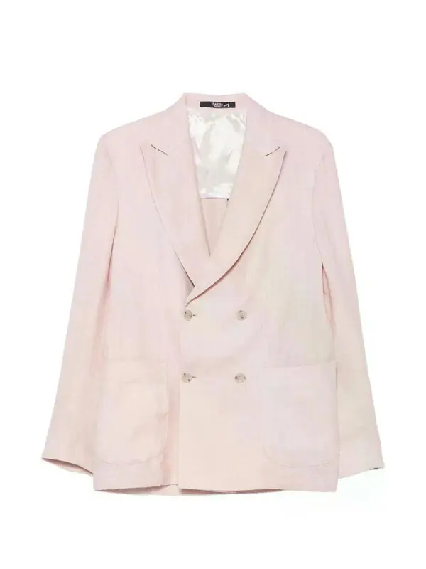 BARBA NAPOLI Easy Double-breasted Peak-lapel Blazer - Pink