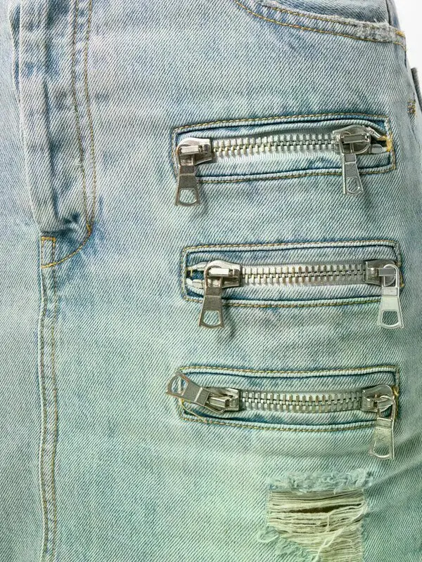 BEN TAVERNITI UNRAVEL PROJECT Zip Pockets Denim Skirt