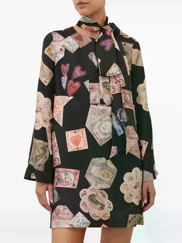 Zimmermann Dream Tie-neck Mini Dress