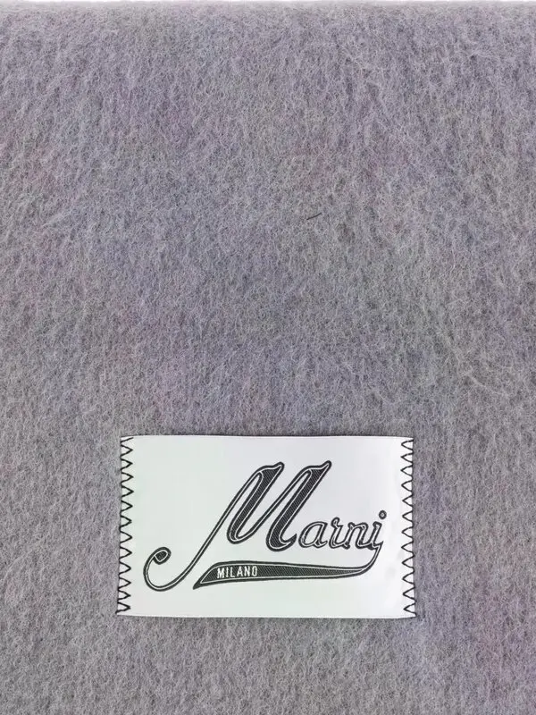 Marni Fringed Logo-patch Scarf
