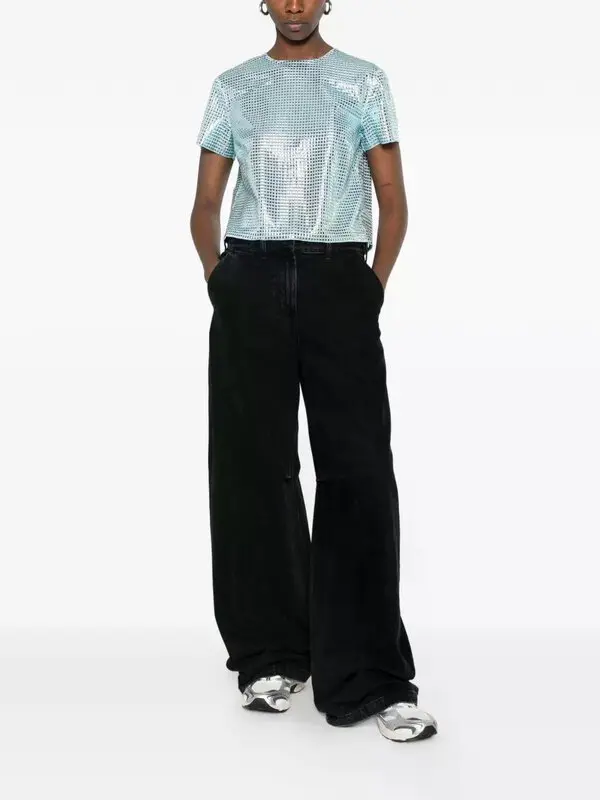 Casablanca Embellished Crewneck Top