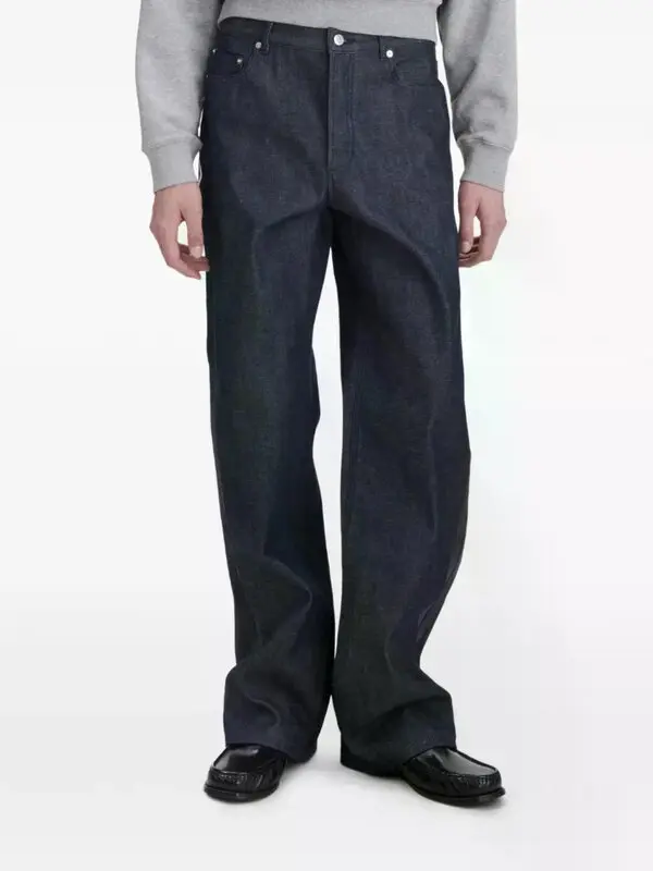 A.p.c. Indigo Denim Jeans With Logo Detail