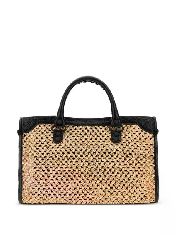 Balenciaga Small Le City Raffia Tote Bag