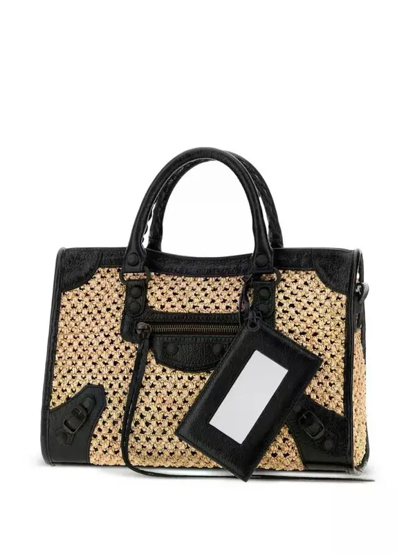 Balenciaga Small Le City Raffia Tote Bag