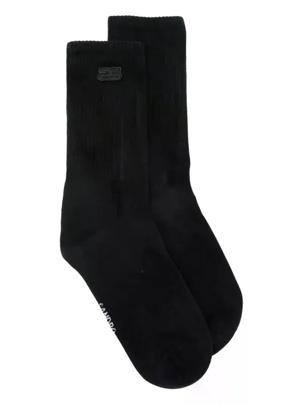 Sandro Logo Patch Socks - Black