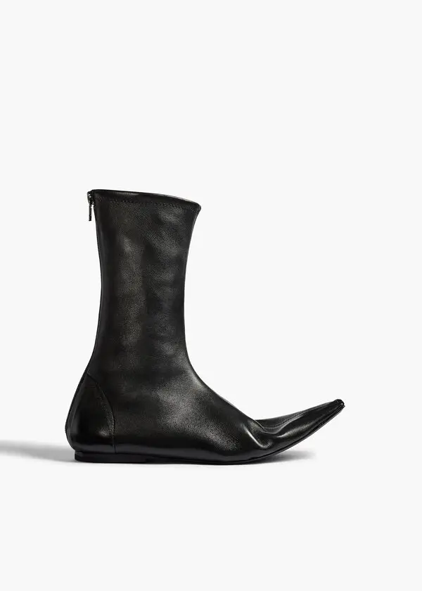 Khaite Marlene Stretch Nappa Leather Mid-calf Boot - Black