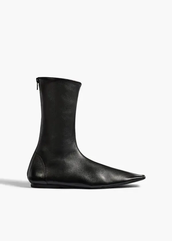 Khaite Marlene Stretch Nappa Leather Mid-calf Boot - Black