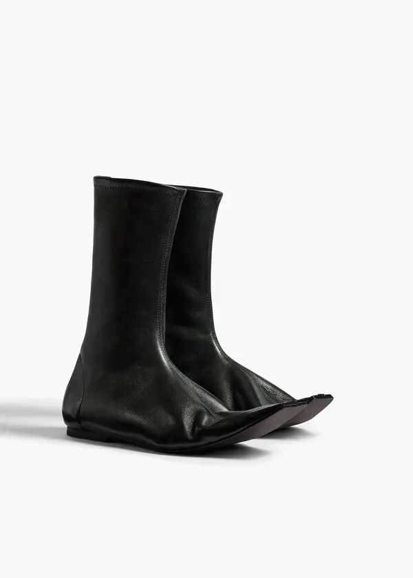 Khaite Marlene Stretch Nappa Leather Mid-calf Boot - Black