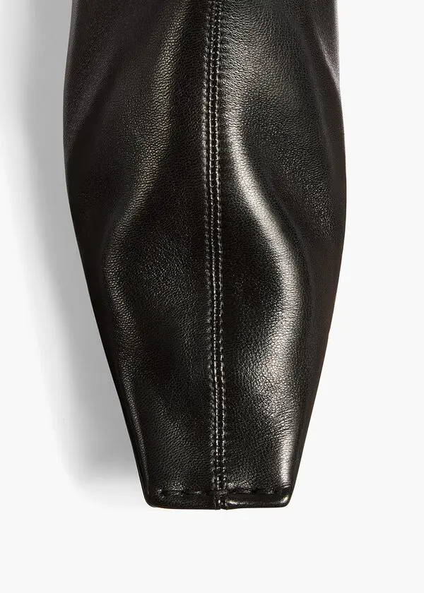 Khaite Marlene Stretch Nappa Leather Mid-calf Boot - Black