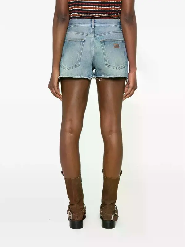 Miu Miu Raw-cut Denim Shorts