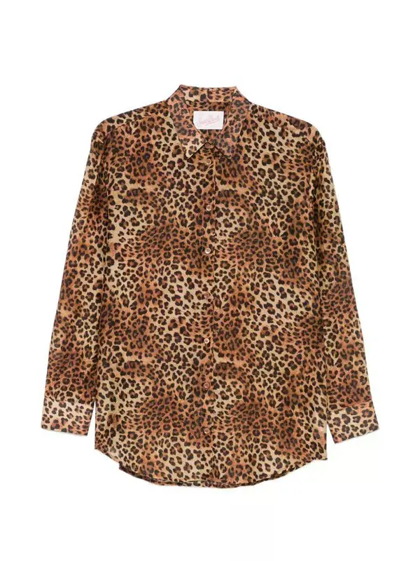 MC2 SAINT BARTH Brigitte Leopard Print Shirt