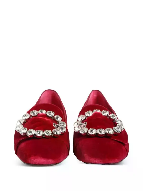 Dolce & Gabbana Velvet Loafers With Rhinestone Buckle