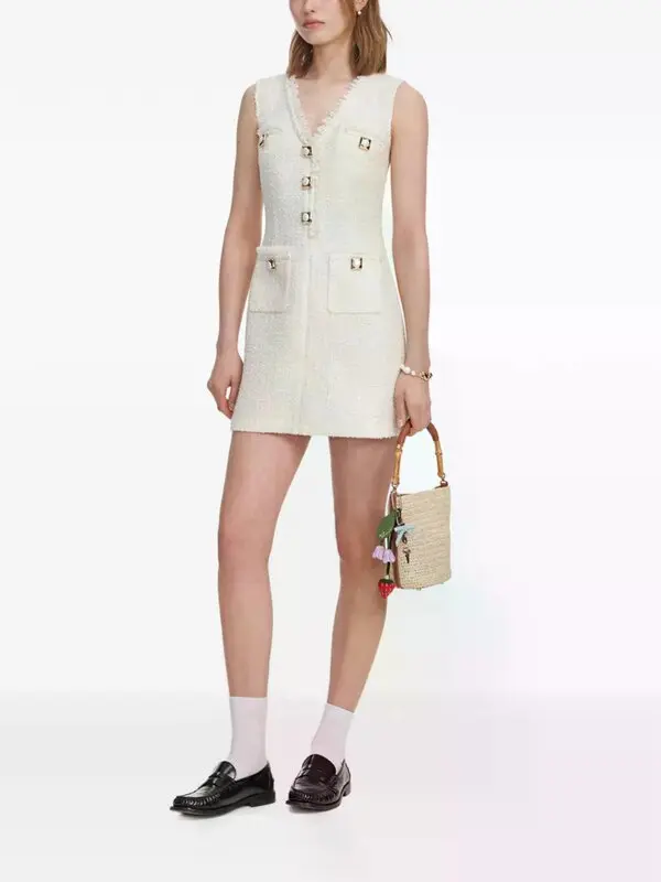 SELF-PORTRAIT Bouclé Frayed-edge Mini Dress
