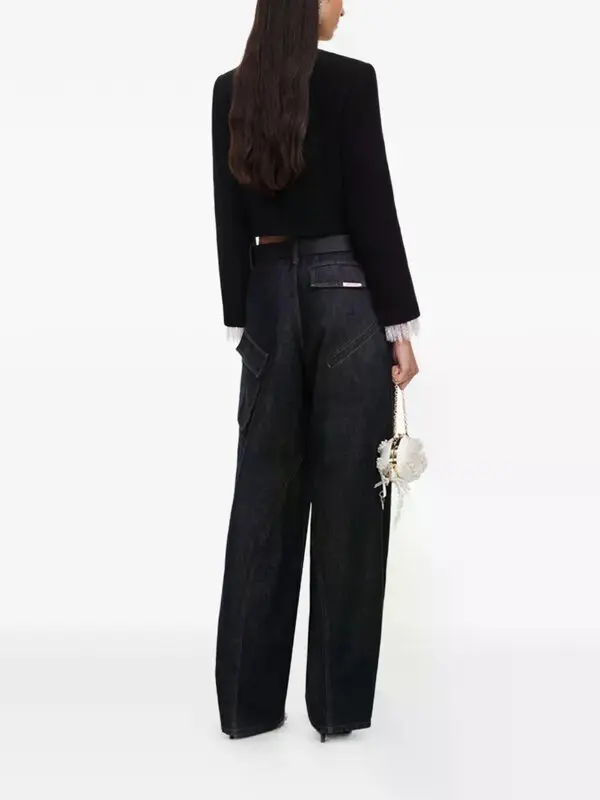 SELF-PORTRAIT Lace-trimmed Cropped Jacket