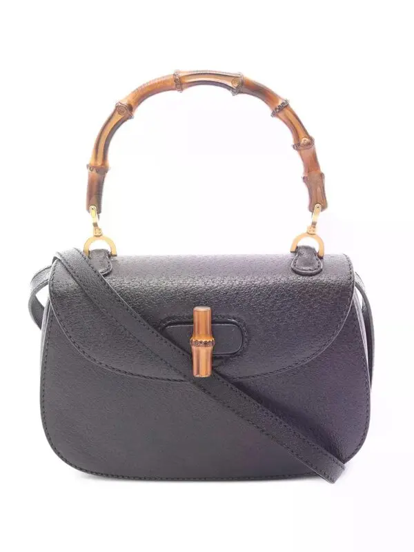 Gucci Bamboo Turn-lock Shoulder Bag - Black