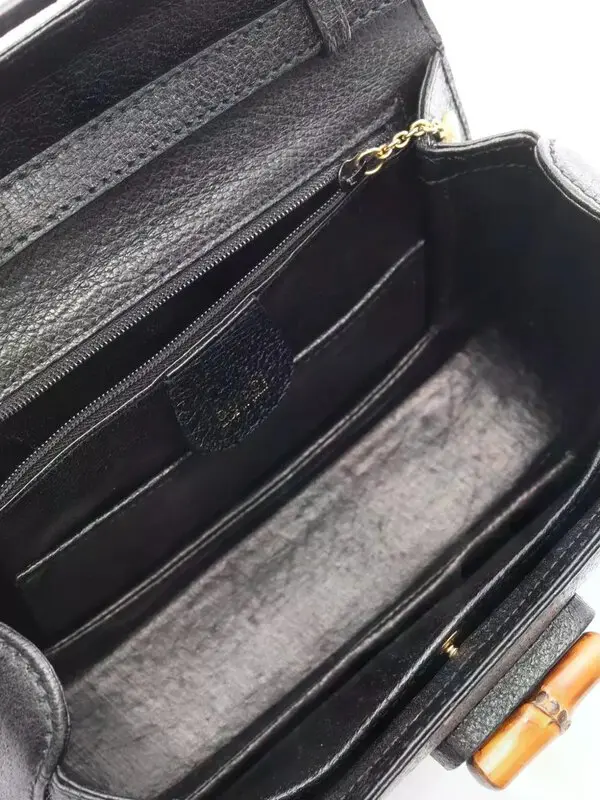 Gucci Bamboo Turn-lock Shoulder Bag - Black