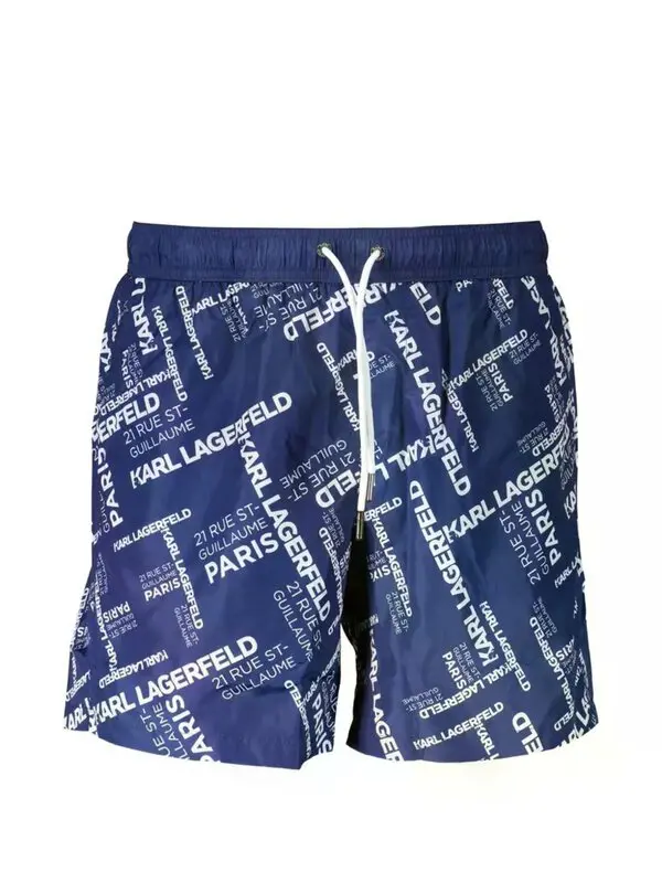 Karl Lagerfeld All-over Logo Print Swim Shorts