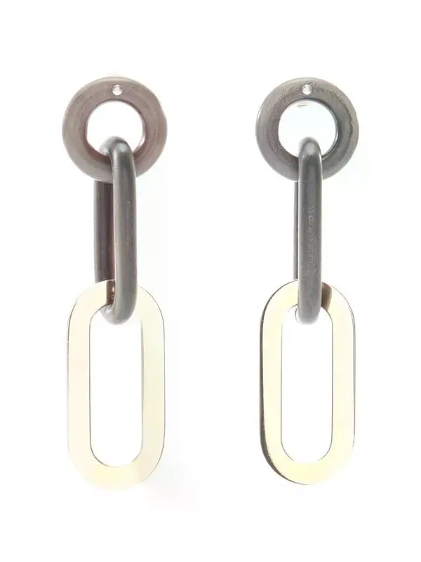 Hermès Buffalo Horn Drop Earrings - Grey