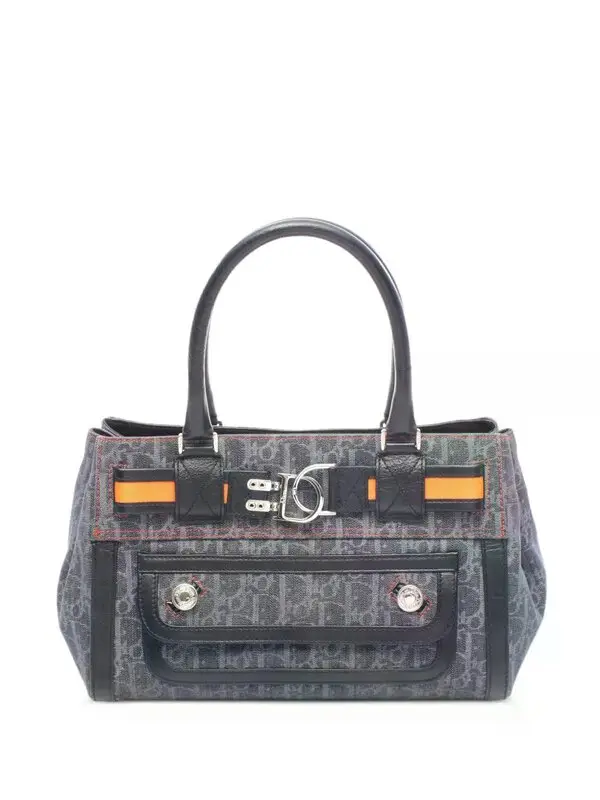 Dior Trotter Flight Line Denim Handbag - Grey