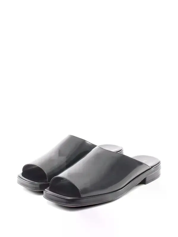 THE ROW Square-toe Leather Slip-on Sandals