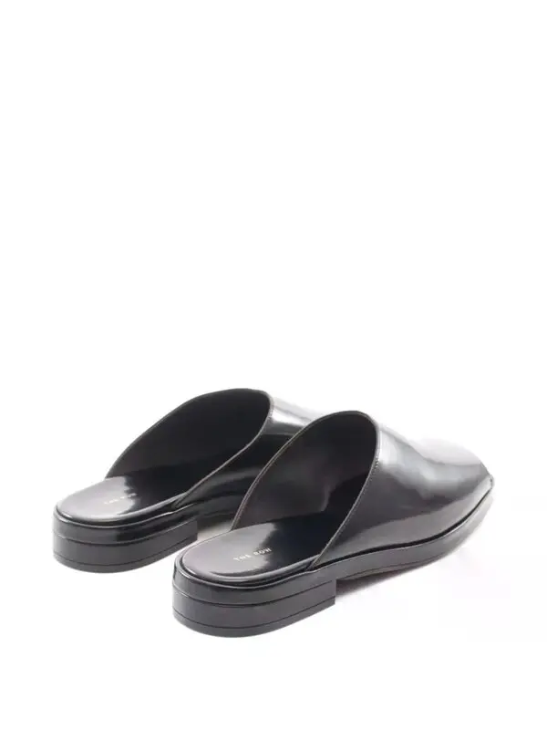 THE ROW Square-toe Leather Slip-on Sandals