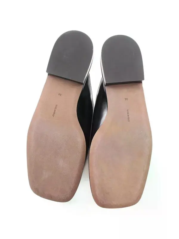 THE ROW Square-toe Leather Slip-on Sandals
