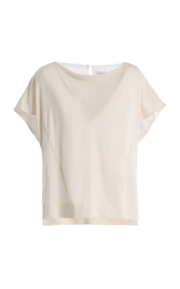 HOUSE OF DAGMAR Silk Top - Ivory
