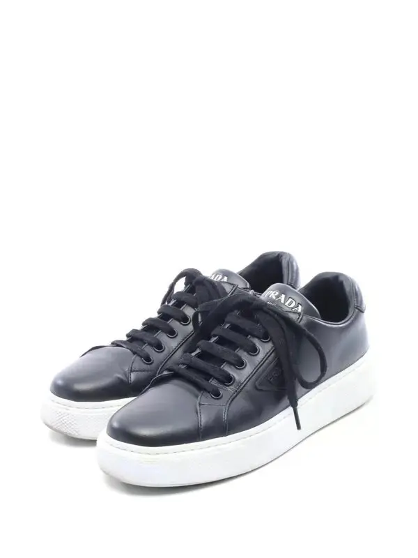 Prada Leather Triangle Logo Low-top Sneakers