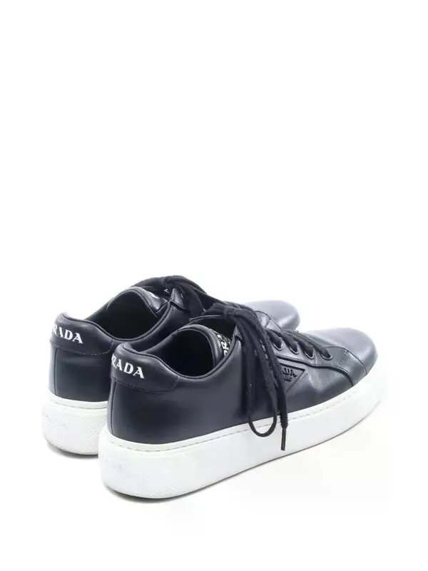 Prada Leather Triangle Logo Low-top Sneakers