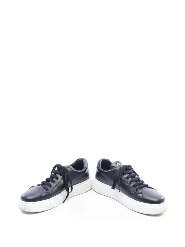 Prada Leather Triangle Logo Low-top Sneakers