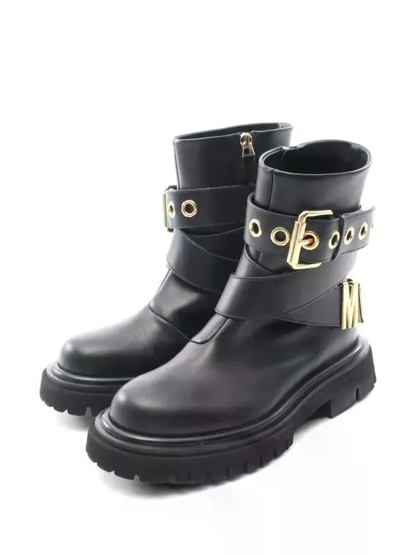 Moschino Buckle-detail Combat Boots