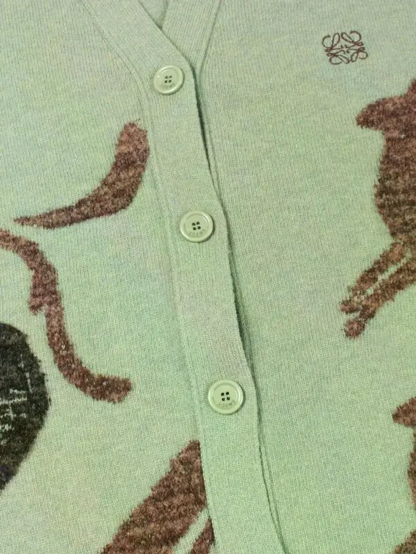 Loewe Asymmetric Bambi Jacquard Cardigan