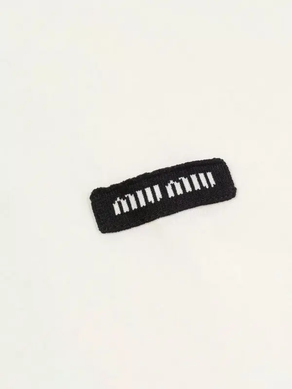 Miu Miu Long-sleeve Polo Shirt With Chest Logo Patch