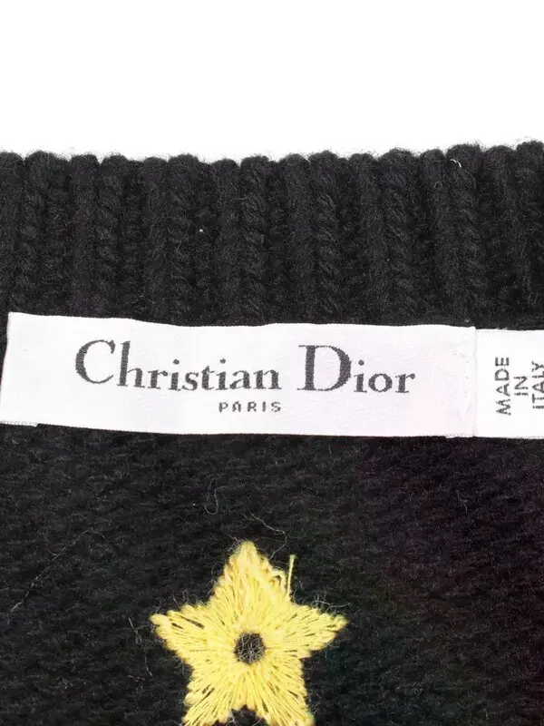 Dior Intarsia Knit Vest - Black