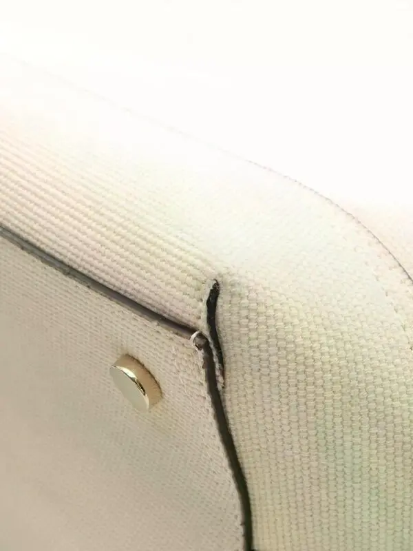 JIMMY CHOO Leather Trimmed Canvas Tote Bag