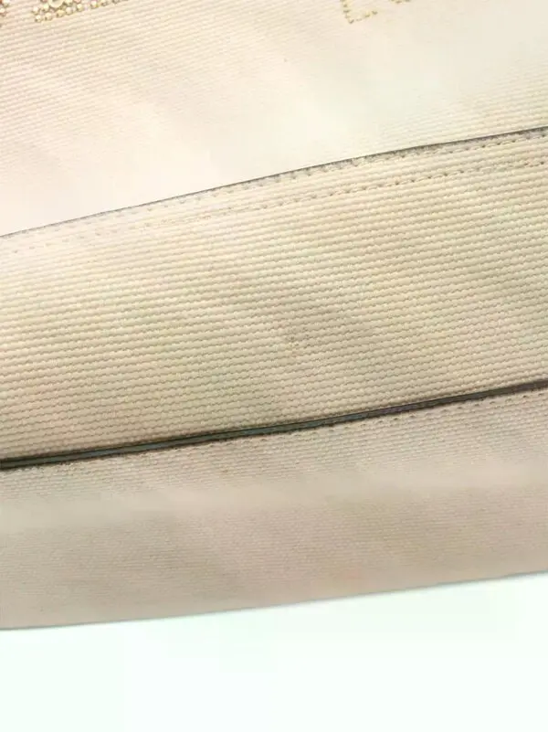 JIMMY CHOO Leather Trimmed Canvas Tote Bag