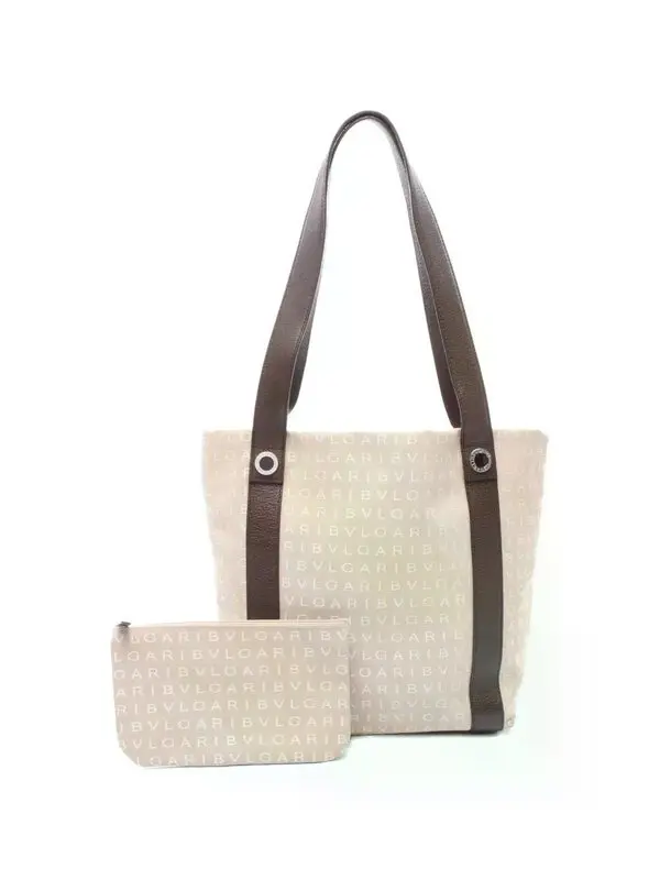 BVLGARI Logomania Canvas Tote Bag - Neutrals