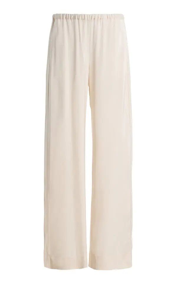 HOUSE OF DAGMAR Silk Wide-leg Pants - Ivory
