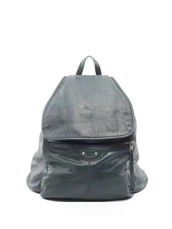 Balenciaga 2000s Traveler Leather Backpack - Blue