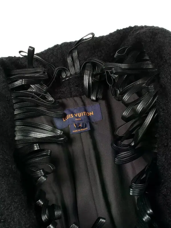 LOUIS VUITTON Silk Bouclé Fringe Cocoon Jacket