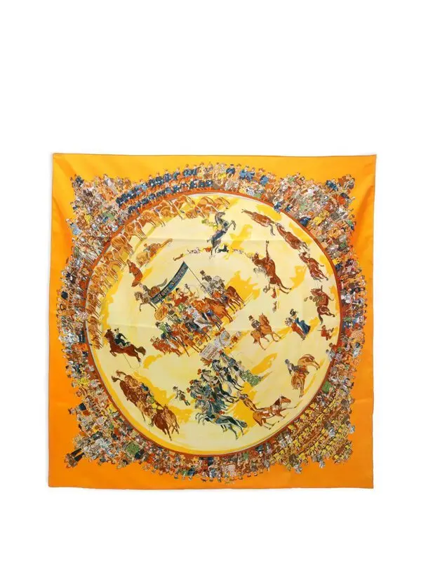 Hermès 2000s Cirque Molier Scarf - Orange