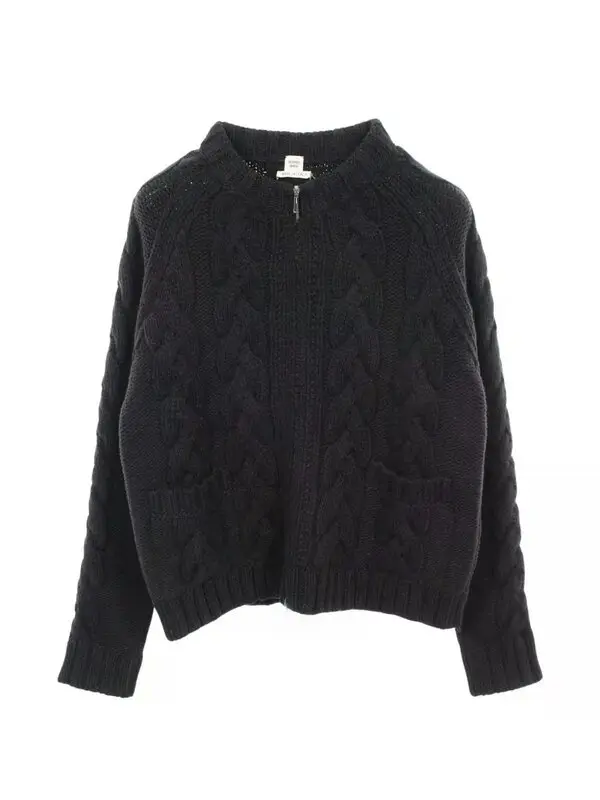 Hermès Cable-knit Zip-up Cardigan