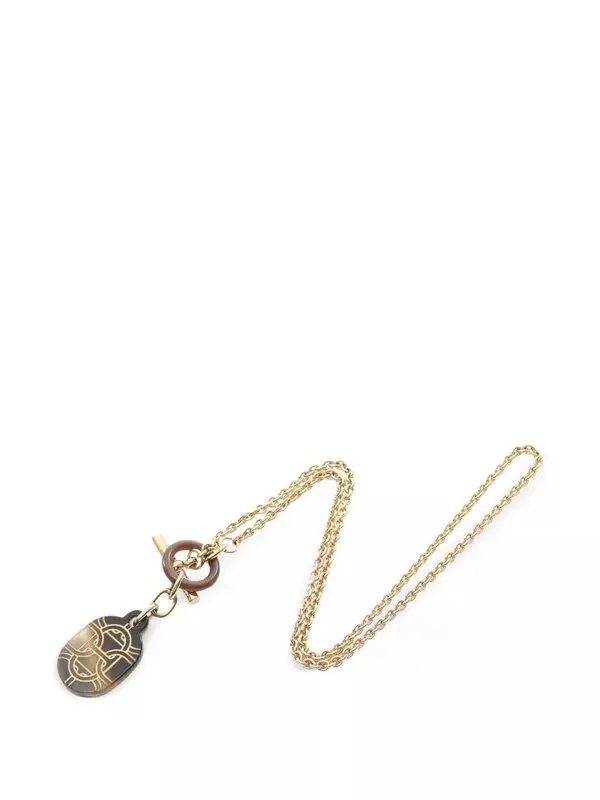 Hermès 2000s Buffalo Horn Chain Link Necklace - Brown