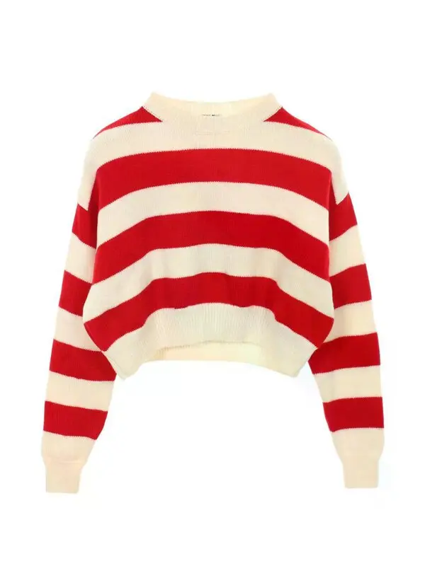 Miu Miu Striped Logo-embroidered Sweater