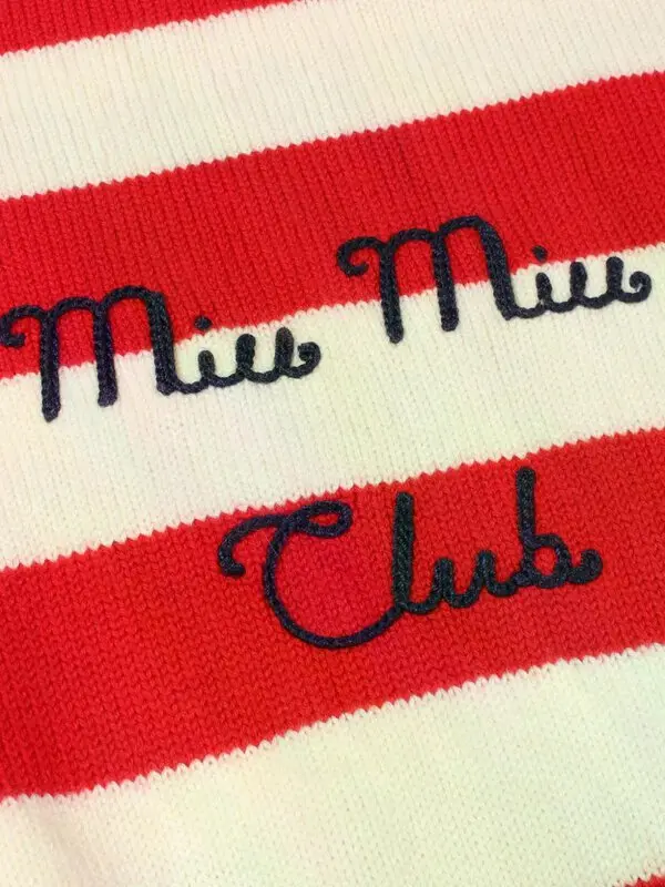 Miu Miu Striped Logo-embroidered Sweater
