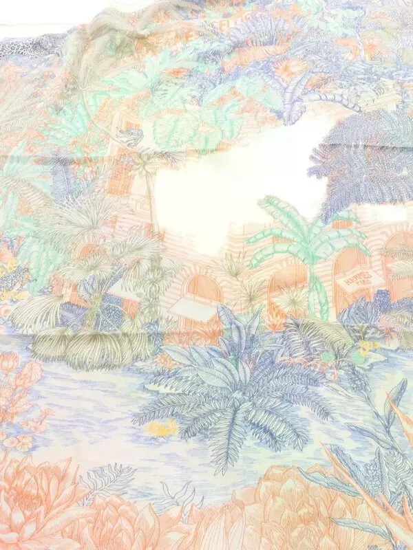 Hermès Carréjean Carres Faubourg Tropical Cashmere Scarf - Neutrals