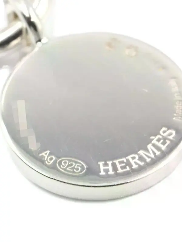 Hermès Tone Engraved Logo Coin Pendant Necklace